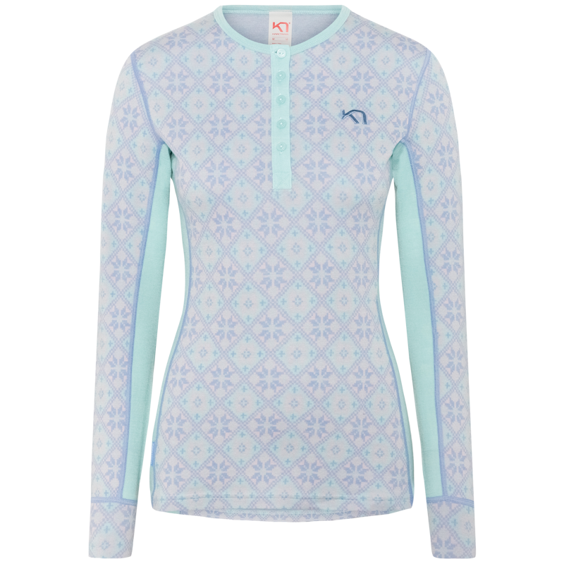 Rose Long Sleeve Baselayer - 100% Merino Wool - Bright Turquoise